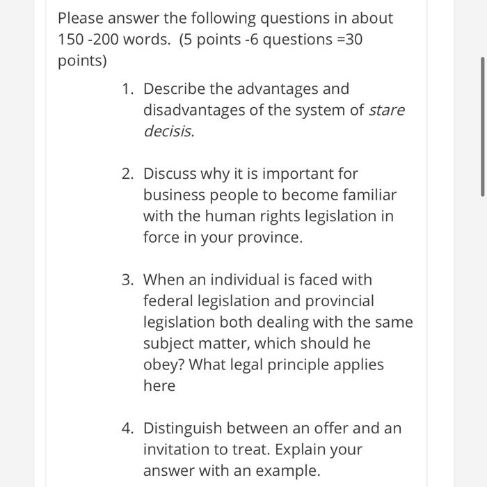 Solved Please answer the following questions in about | Chegg.com