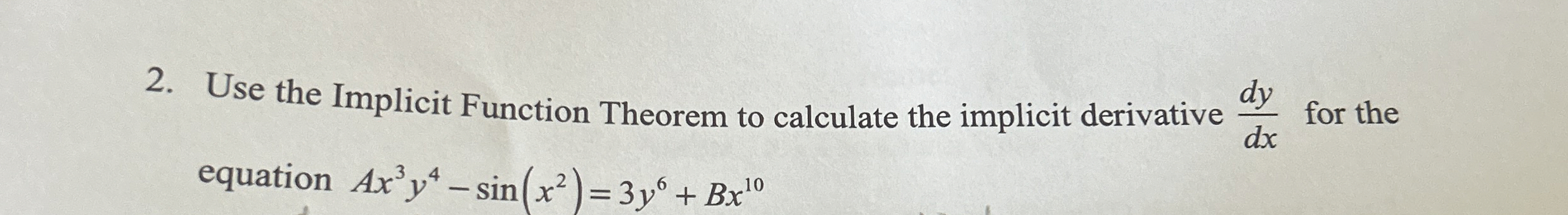 Solved Use The Implicit Function Theorem To Calculate The