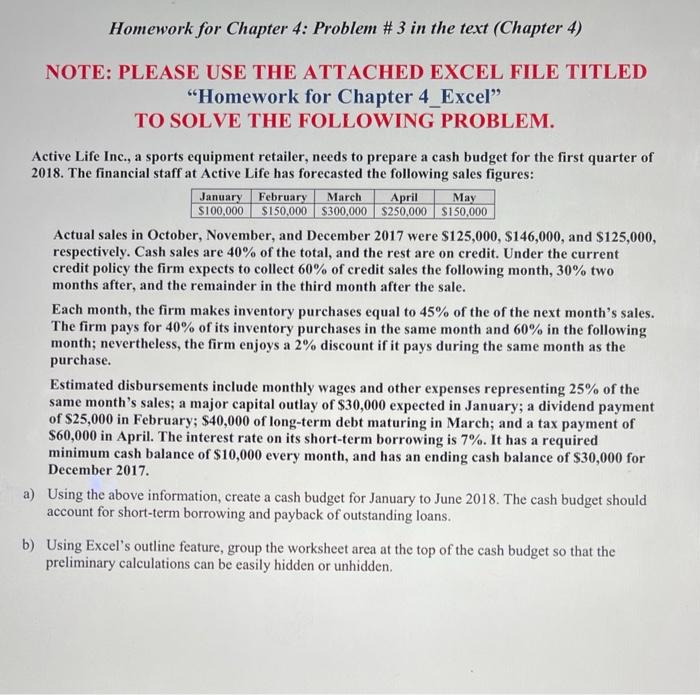 Homework for Chapter 4: Problem # 3 in the text | Chegg.com