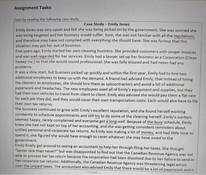 Case Study - Emily Jones Emily Jones was very upset | Chegg.com