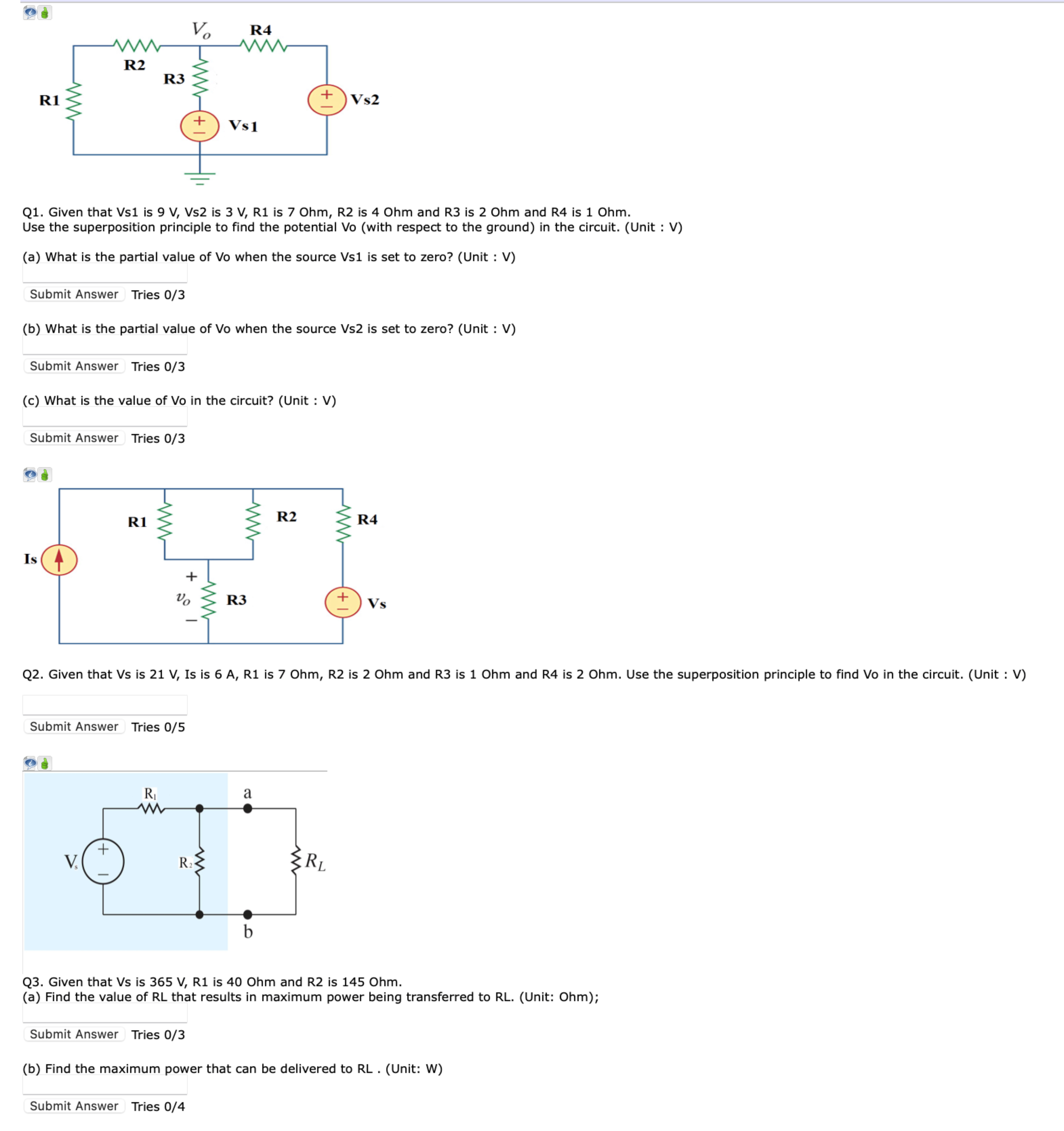 Solved Q1. ﻿Given that Vs1 ﻿is 9 ﻿V, ﻿Vs2 ﻿is 3 ﻿V, ﻿R1 ﻿is | Chegg.com