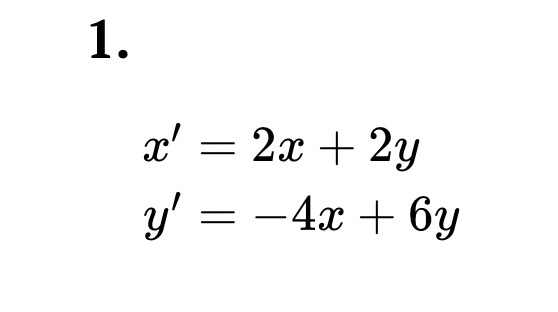 Solved Solving Linear Systems with Complex Eigenvalues Find | Chegg.com