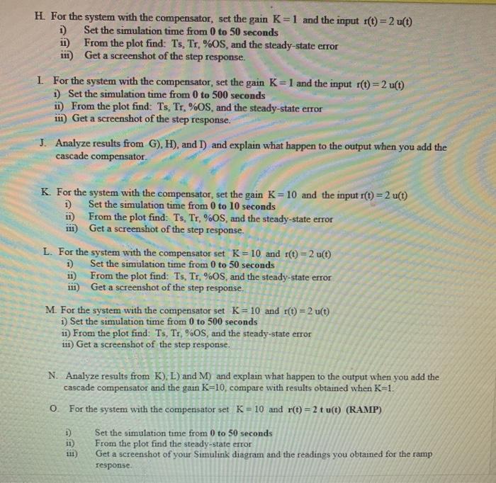 Solved Part II. Adding a Cascade Compensator In this part | Chegg.com
