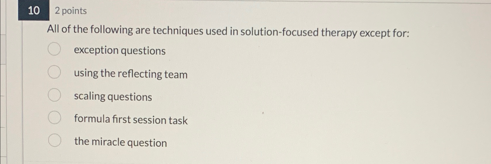 Solved 102 ﻿pointsAll of the following are techniques used | Chegg.com