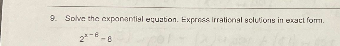 Solved Solve the exponential equation. Express irrational | Chegg.com