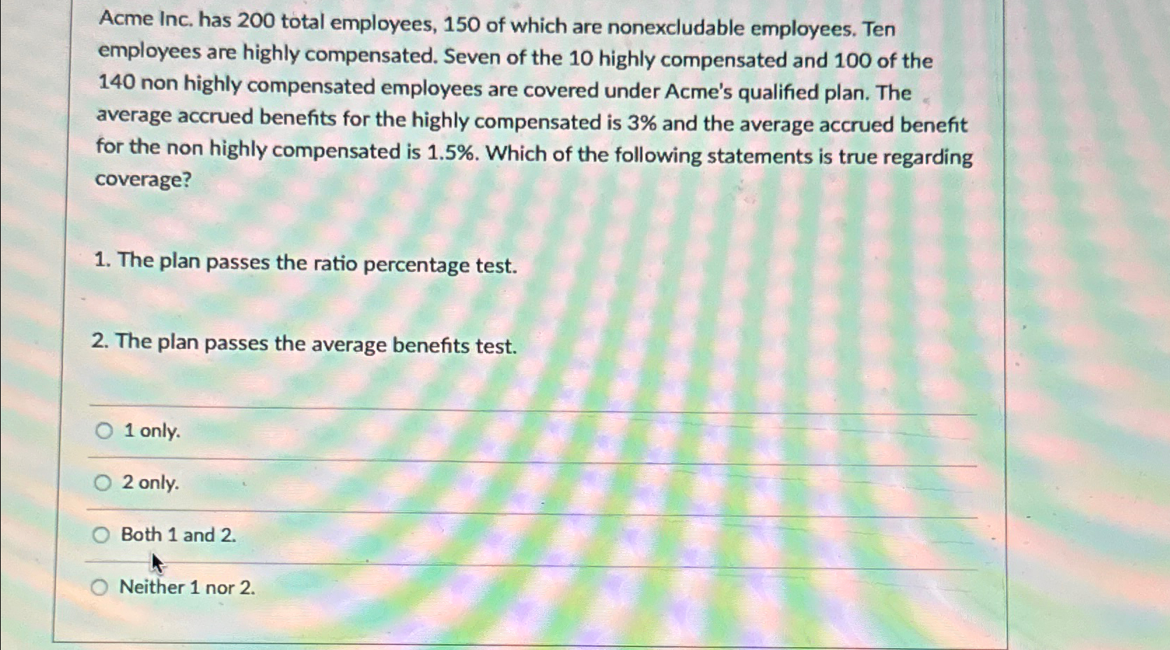 Solved Acme Inc. has 200 ﻿total employees, 150 ﻿of which are | Chegg.com