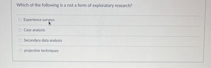 Which of the following is a not a form of exploratory | Chegg.com