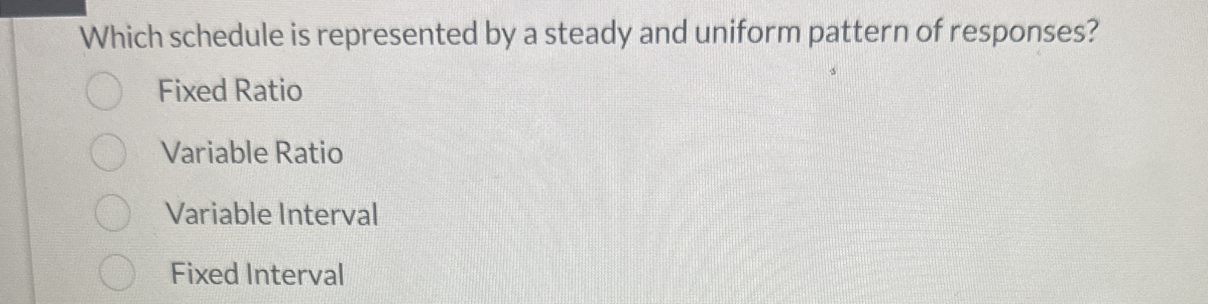 Solved Which schedule is represented by a steady and uniform | Chegg.com