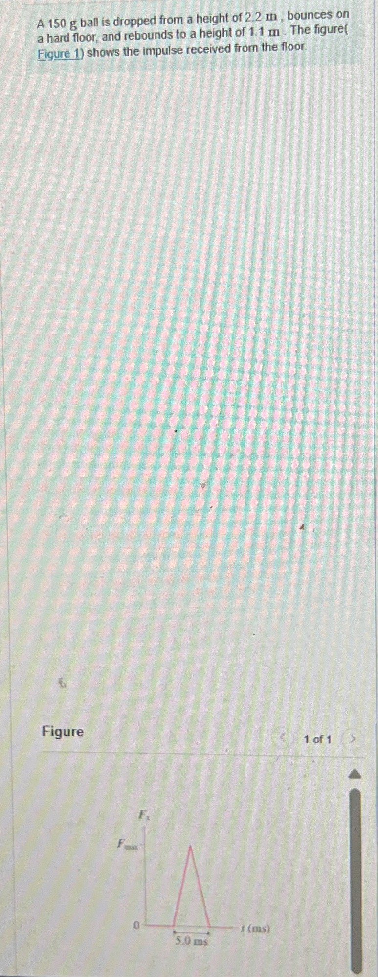Solved A 150g ﻿ball is dropped from a height of 2.2m, | Chegg.com
