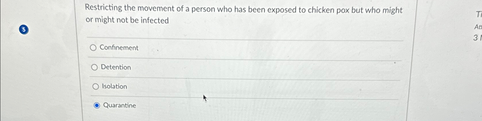 Solved Restricting the movement of a person who has been | Chegg.com