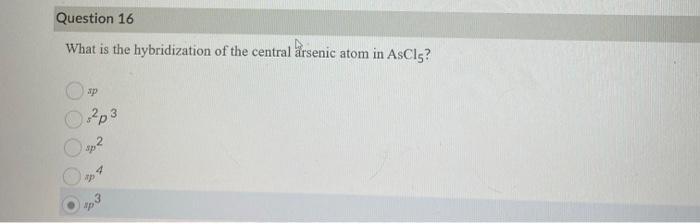 Solved What is the hybridization of the central arsenic atom | Chegg.com