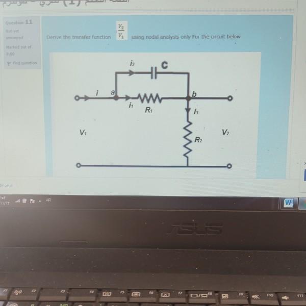Solved Derive The Transfer Function Using Nodal Analysis 8500
