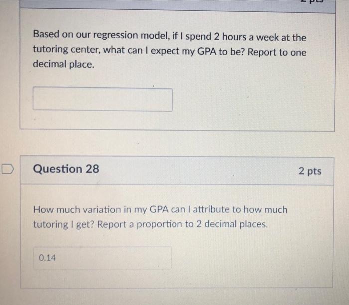 Solved Model Summary a. Predictors: (Constant), Hours in | Chegg.com