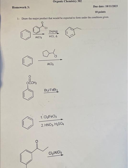 Solved Due date: 10/11/2023 10 points 1- Draw the major | Chegg.com