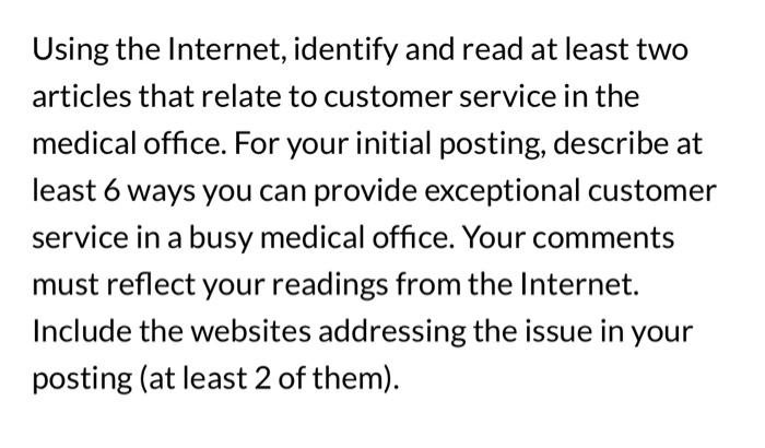 Solved Using the Internet, identify and read at least two | Chegg.com