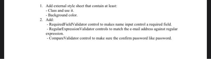 Solved 1 Add External Style Sheet That Contain At Least 