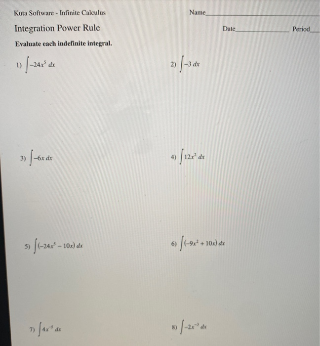 Kuta Software Infinite Calculus Integration Power Rule at netchanablog Blog Kuta Software Infinite Calculus Integration Power Rule at netchanablog Blog
