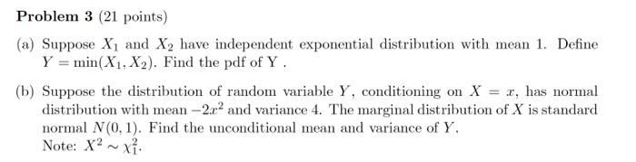 Solved Problem 3 (21 points) (a) Suppose X1 and X2 have | Chegg.com