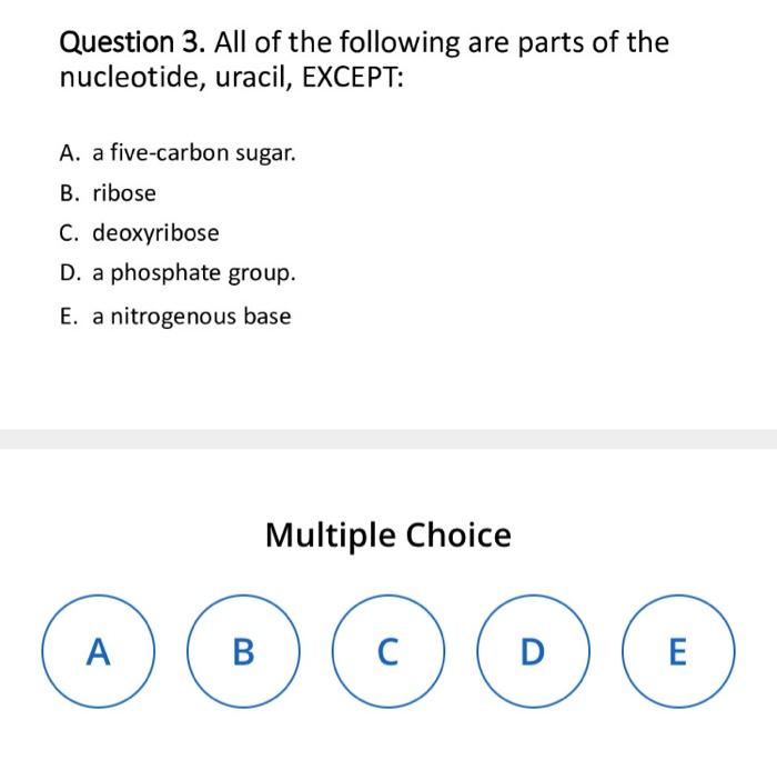 Solved Question 3. All of the following are parts of the | Chegg.com