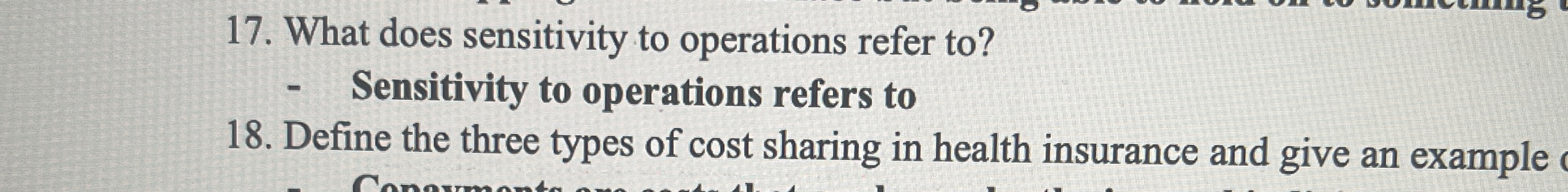 Solved What does sensitivity to operations refer | Chegg.com