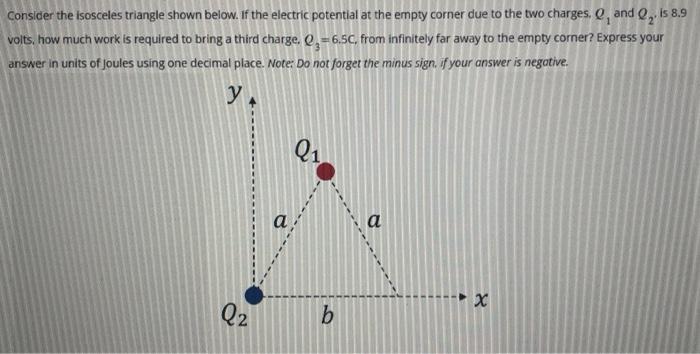 Solved Consider the isosceles triangle shown below. If the | Chegg.com