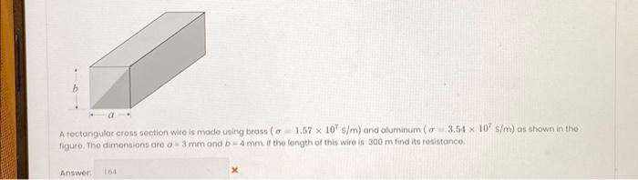 Solved a A rectangular cross section wire is made using | Chegg.com