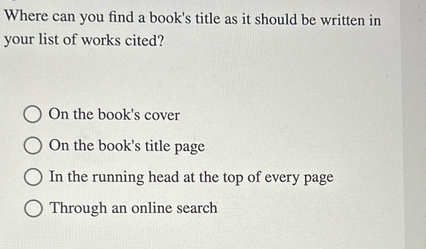 Where can you find a book's title as it should be | Chegg.com