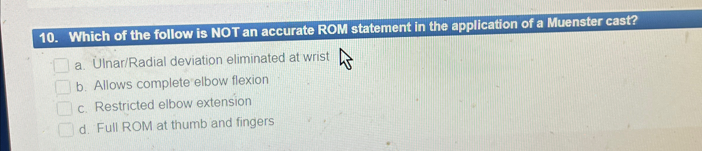 Solved Which of the follow is NOT an accurate ROM statement | Chegg.com
