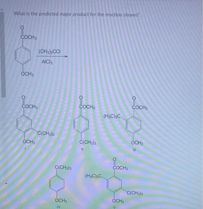 Solved What is the predicted major product for the reaction | Chegg.com