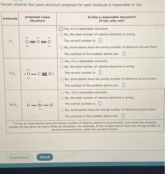 Solved Decide Whether The Lewis Structure Proposed For Each