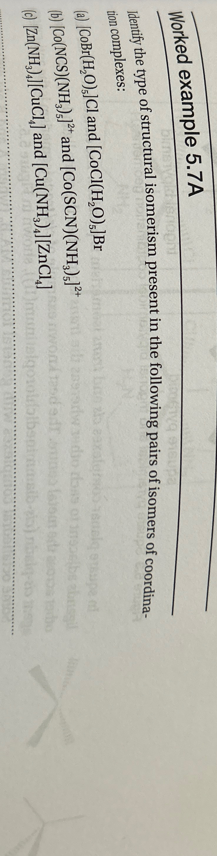 Solved Worked example 5.7AIdentify the type of structural | Chegg.com