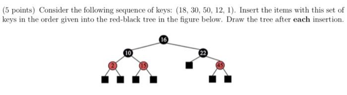 Solved (5 points) Consider the following sequence of keys: | Chegg.com