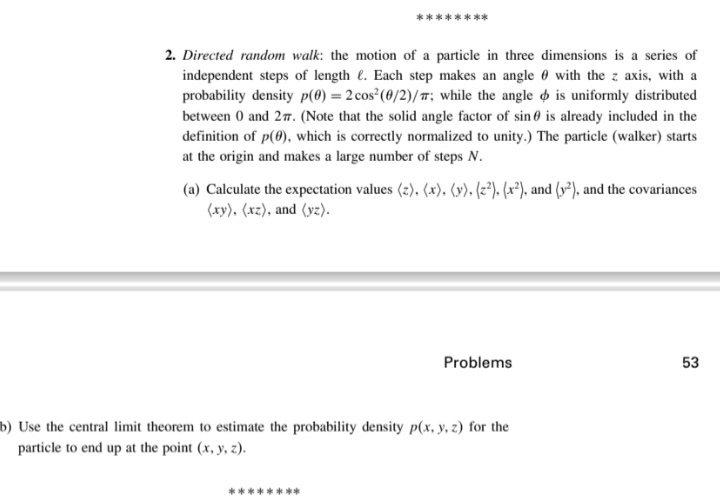Solved Directed random walk: the motion of a particle in | Chegg.com