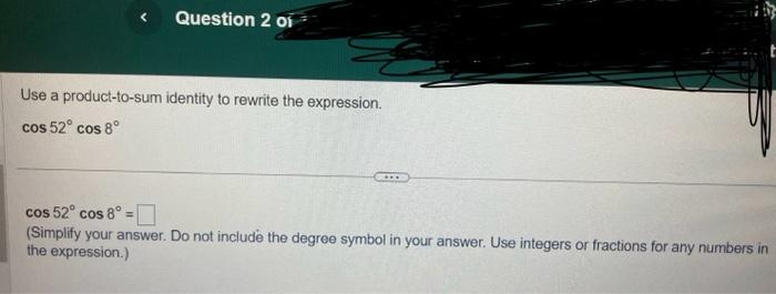 Solved Use a product-to-sum identity to rewrite the | Chegg.com