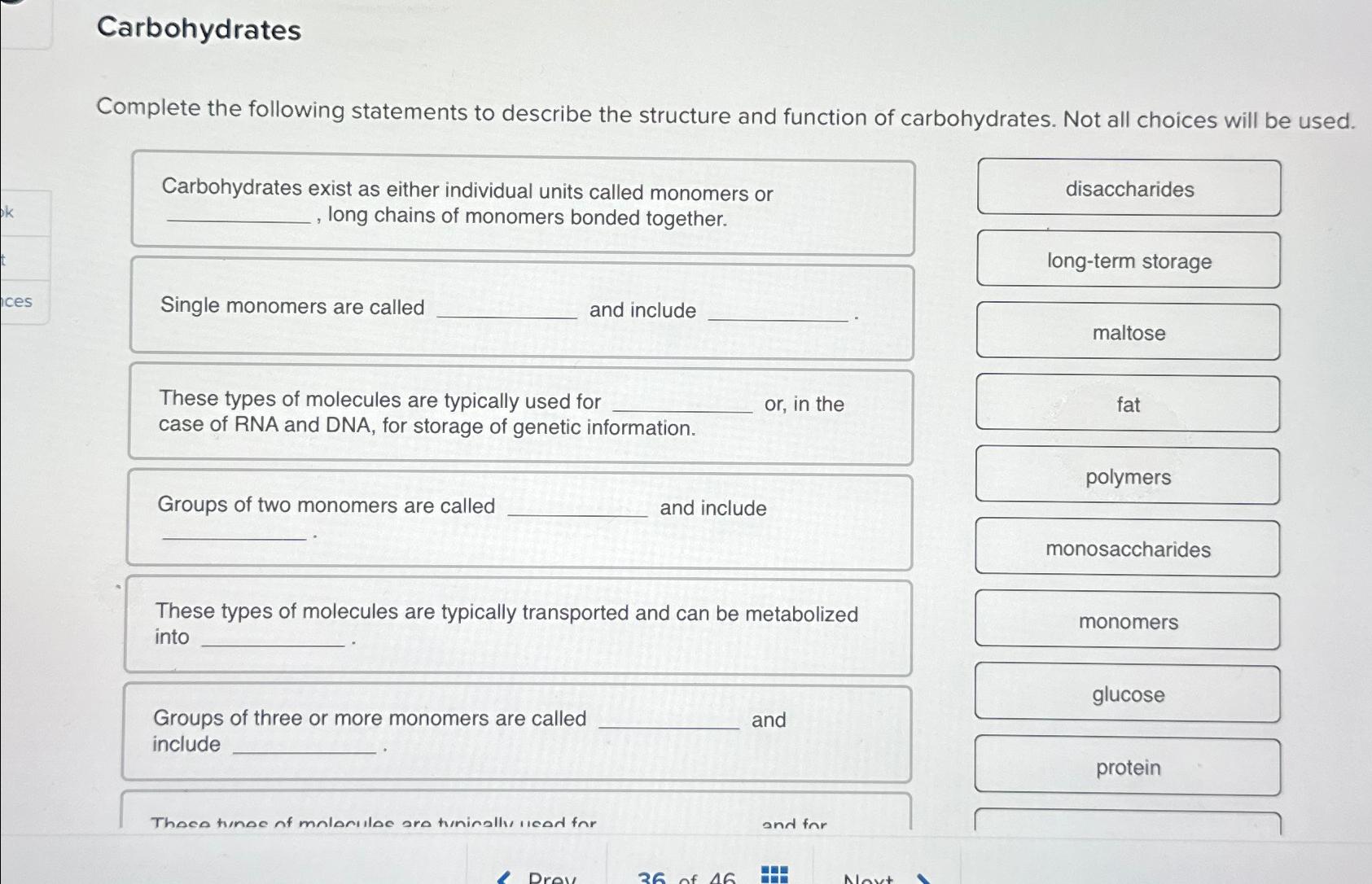 Solved CarbohydratesComplete the following statements to | Chegg.com
