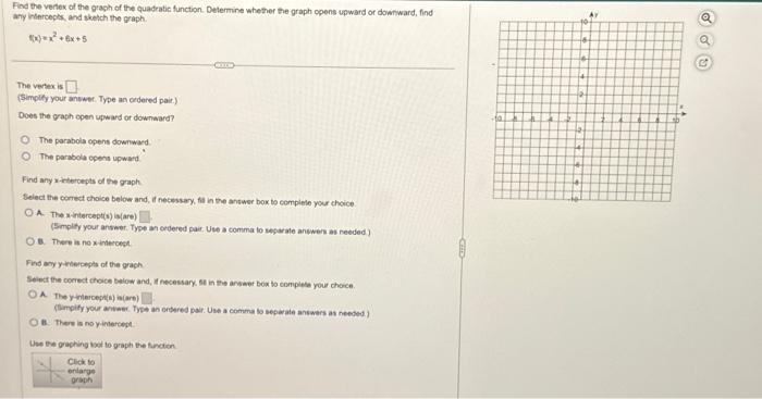 Solved Find the vertex of the graph of the quadratic | Chegg.com