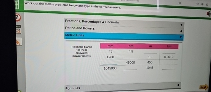 Solved Work out the maths problems below and type in the | Chegg.com