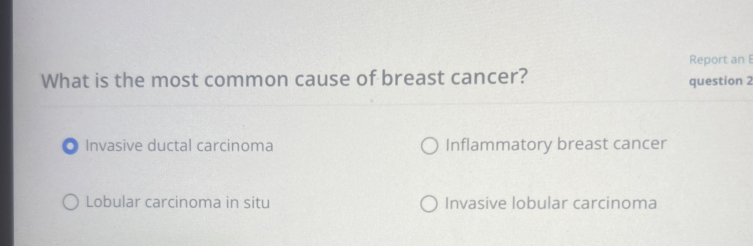 Solved What is the most common cause of breast cancer?Report | Chegg.com