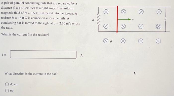 Solved A pair of parallel conducting rails that are | Chegg.com
