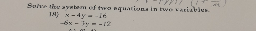 Solved Solve the system of two equations in two variables. | Chegg.com