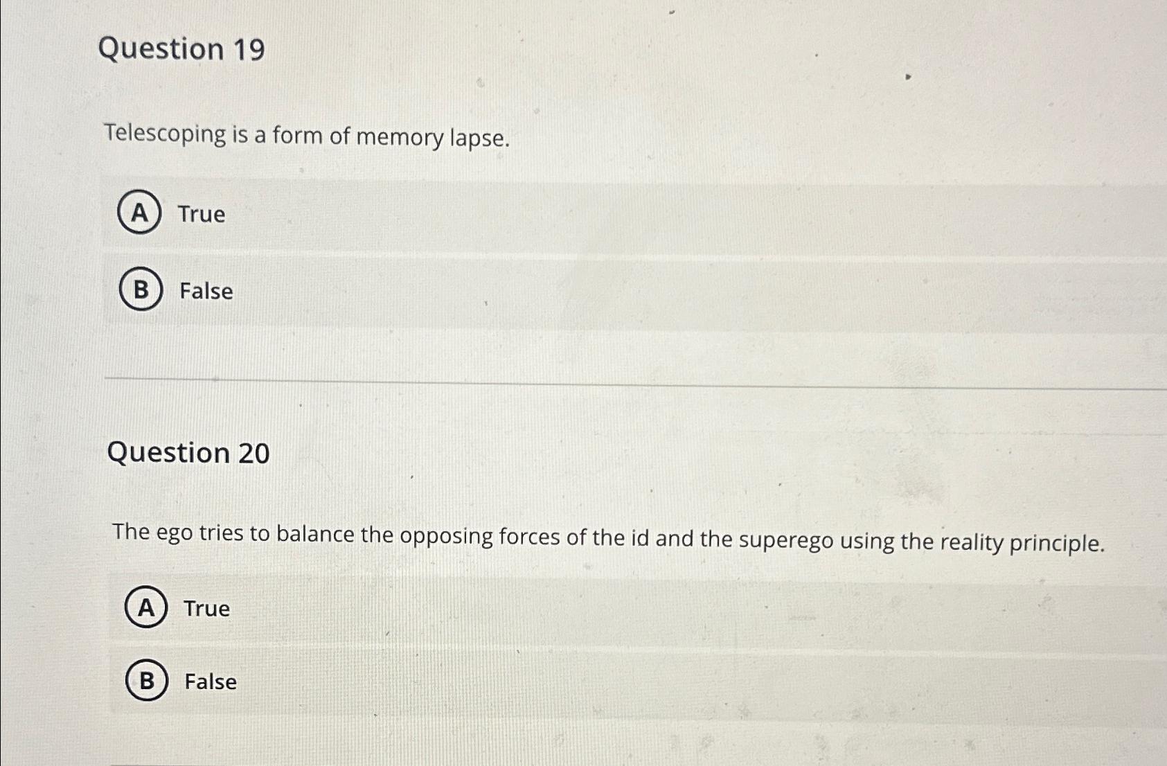 Solved Question 19Telescoping is a form of memory | Chegg.com