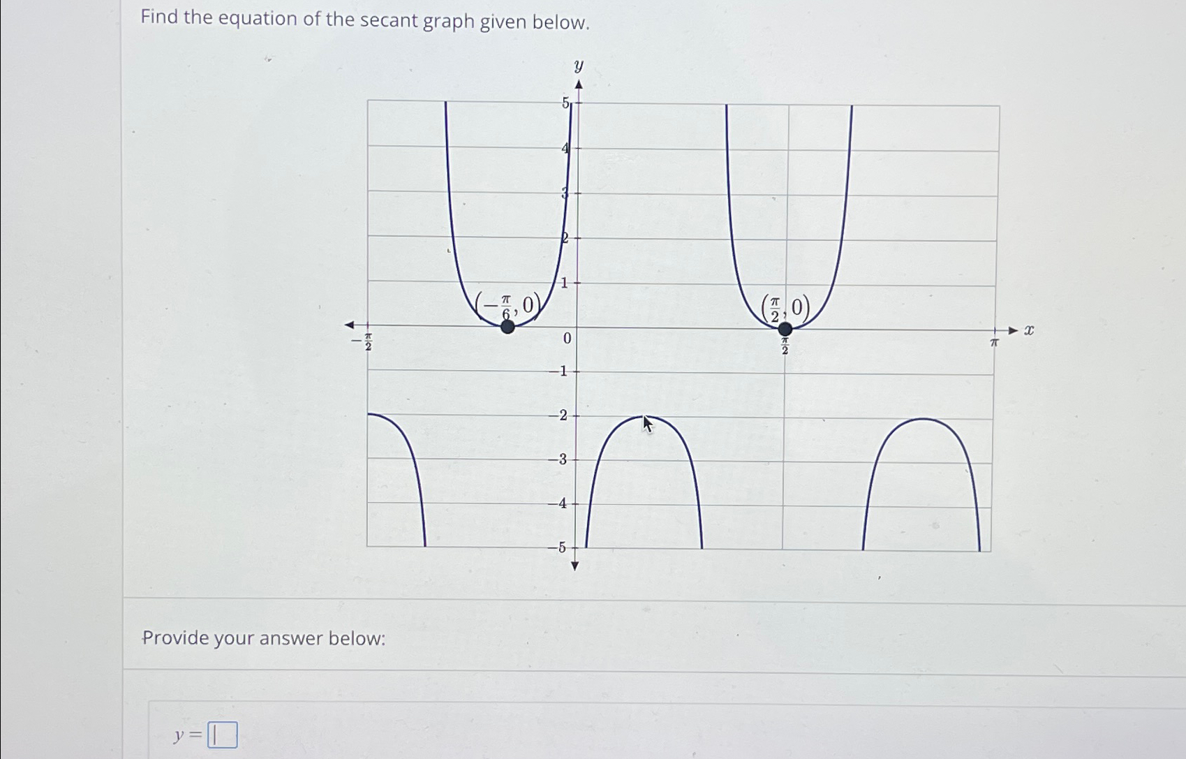 Solved Find the equation of the secant graph given | Chegg.com