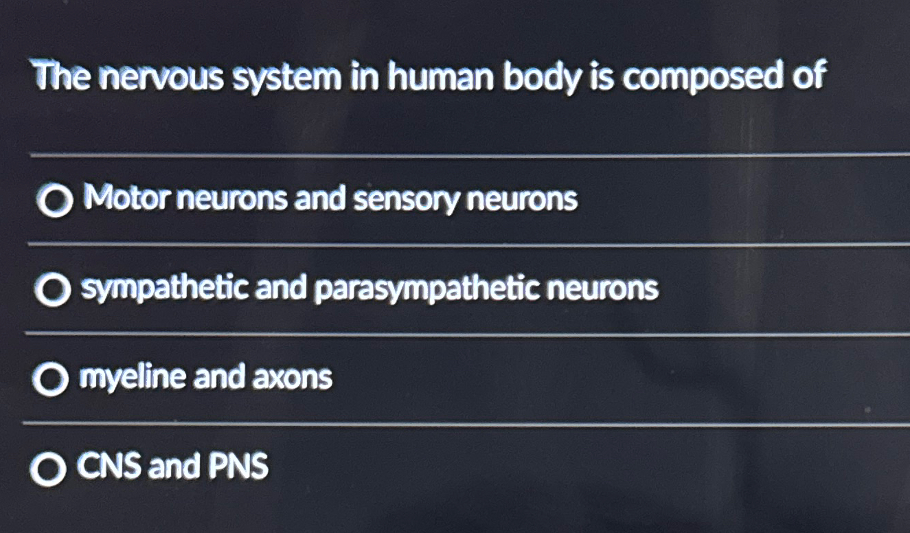 Solved The nervous system in human body is composed ofMotor | Chegg.com