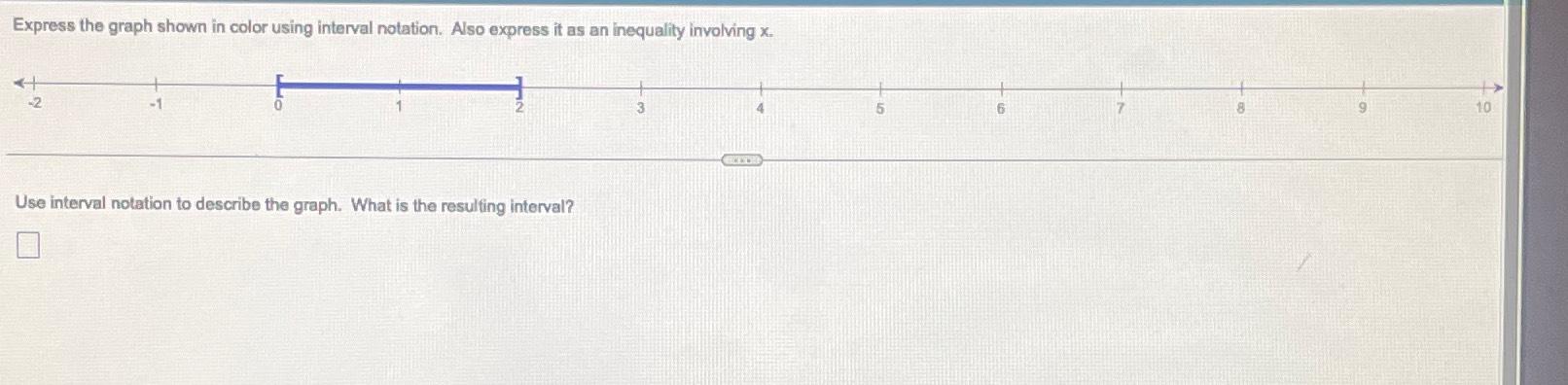 Solved Express the graph shown in color using interval | Chegg.com
