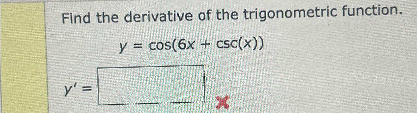 Solved Find the derivative of the trigonometric | Chegg.com