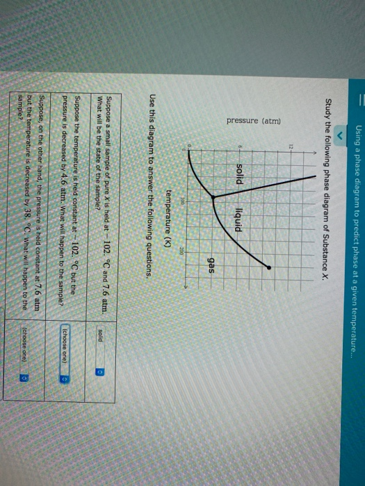 Solved Using a phase diagram to predict phase at a given | Chegg.com