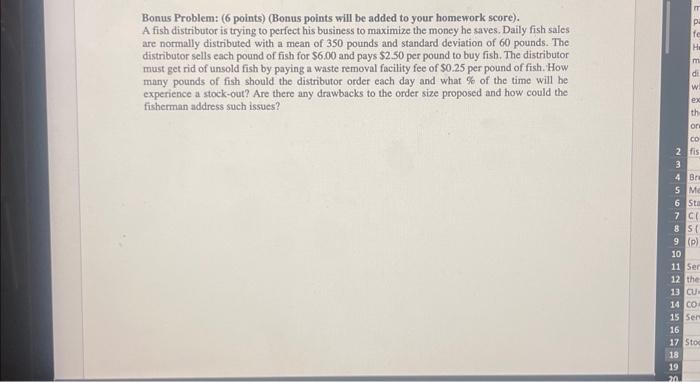 Solved Bonus Problem: ( 6 points) (Bonus points will be | Chegg.com