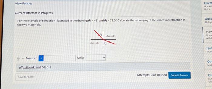Solved For the example of refraction illustrated in the | Chegg.com