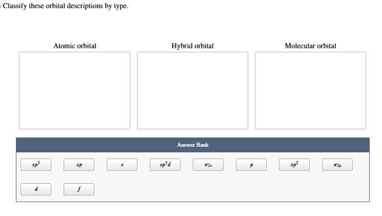 Solved Classify these orbital descriptions by ﻿type.Atomic | Chegg.com