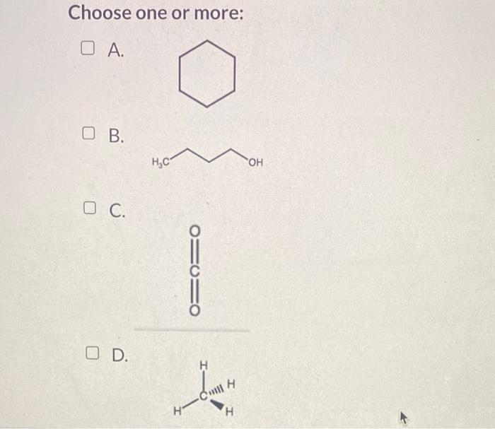 Solved From the compounds listed below, choose all of the | Chegg.com